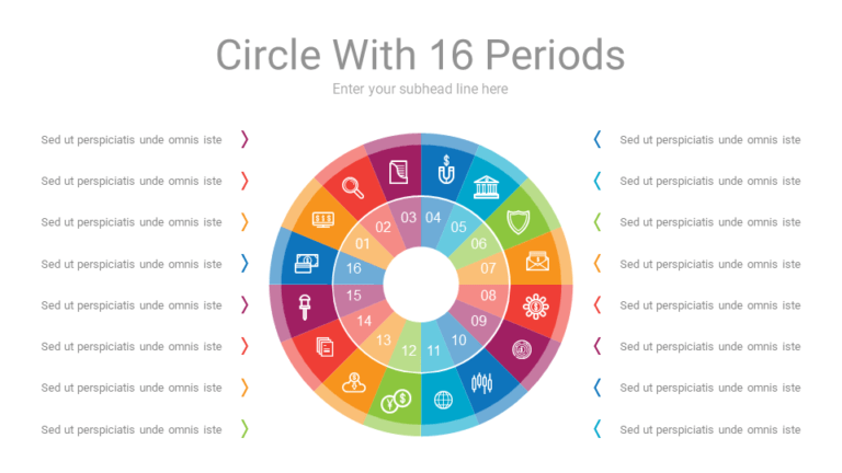 Download Editable Circle With 16 Periods PPT Template