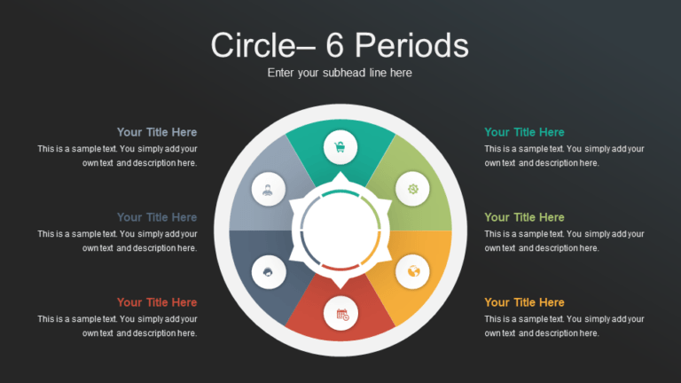 Download Editable Dark Circle 6 Periods PPT Template
