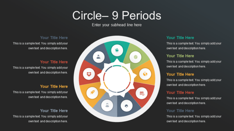 Download Editable Dark Circle 9 Periods PPT Template